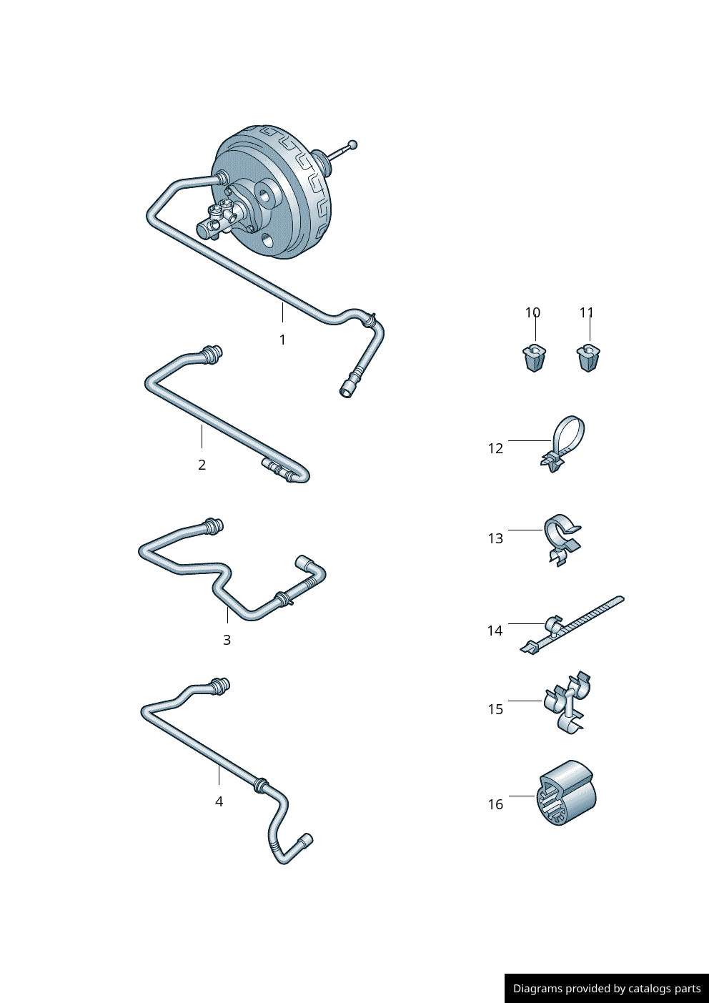 Volkswagen Vacuum Pipe With Non-Return Valve 7H2611931AF - LLLParts